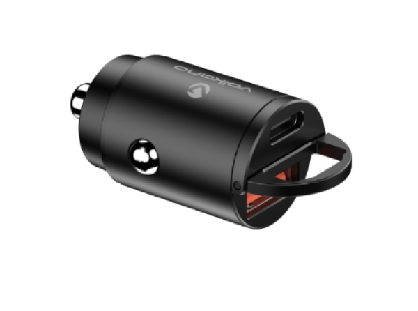 USB AUTO PUNJAČ VOLKANO OBSCURIX SERIES VK-8007-BK 30W USB-A + USB-C