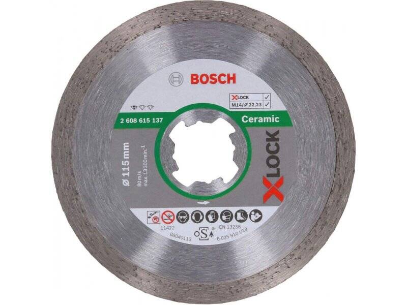 BOSCH X-LOCK STANDARD FOR CERAMIC DIJAMANTSKA REZNA PLOČA 115×22,23×1,6×7 – 2608615137