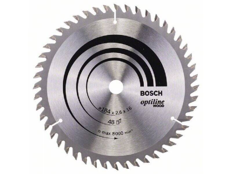 BOSCH LIST KRUŽNE TESTERE OPTILINE WOOD 184 X 16 X 2.6 MM. 48
