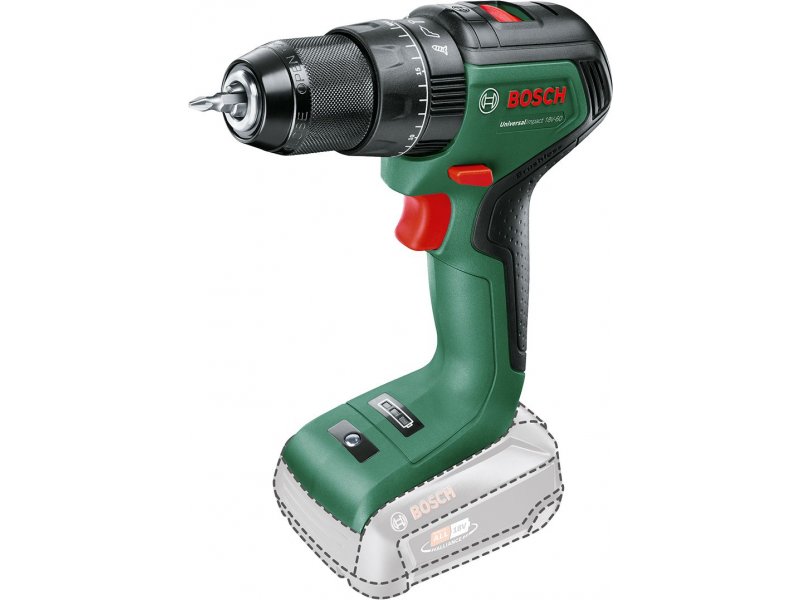 BOSCH AKUMULATORSKA VIBRACIONA BUŠILICA UNIVERSALIMPACT 18V-60 BEZ BATERIJE I PUNJAČA 06039D7100