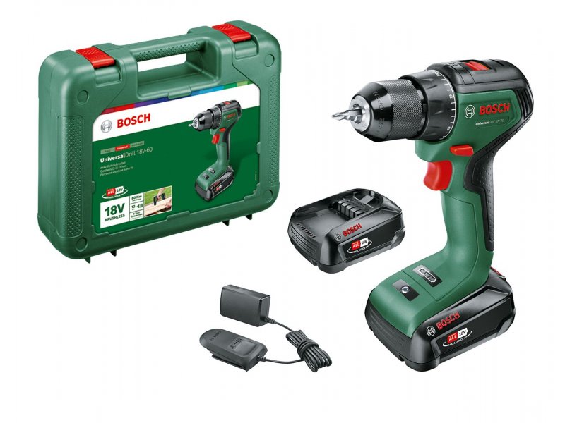 BOSCH AKUMULATORSKA BUŠILICA – ODVRTAČ UNIVERSALDRILL 18V-60 2×2,0 AH 06039D7002
