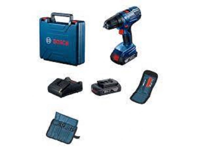 BOSCH GSR 180-LI AKUMULATORSKA BUŠILICA – ODVRTAČ 18V 2×2,0AH U KOFERU + 23-DELNI SET PRIBORA (06019F810A)