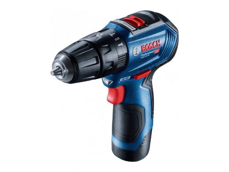 BOSCH PLAVI ALAT GSB 12V-30 2×2,0AH AKUMULATORSKA VIBRACIONA BUŠILICA-ODVRTAČ