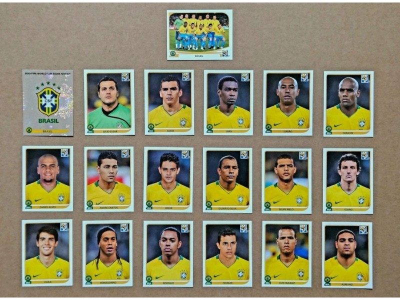 South Africa 2010 Panini - Kompletan tim Brazila