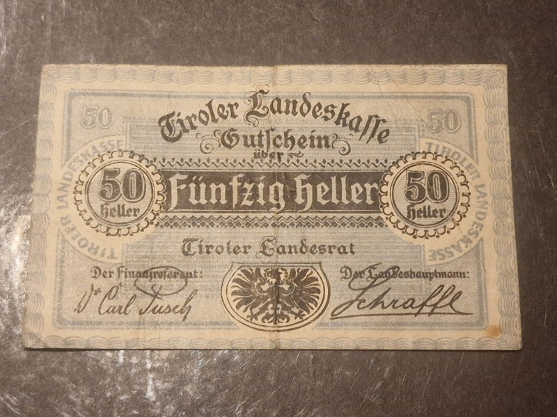 Austrija 50 Hellera 1920 Tirol