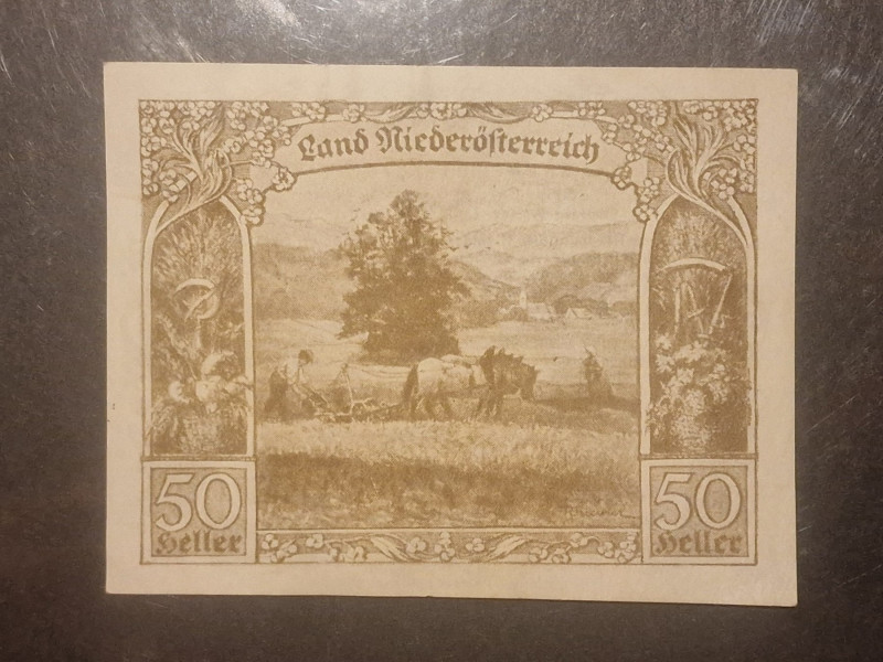 Austrija 50 Hellera 1920 Niederösterreich aUNC RR