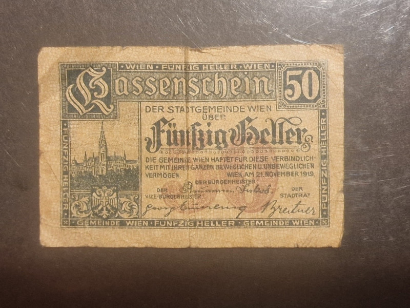 Austrija 50 Hellera 1919 Wien