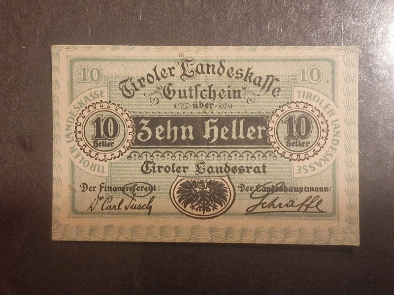 Austrija 10 Hellera 1920 Tirol Innsbruck