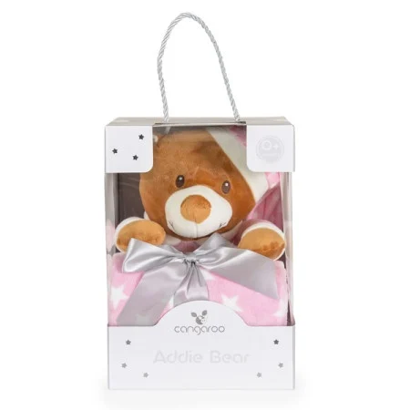 Cangaroo Baby ćebe 90-75cm sa plišanom igračkom addie bear pink ( CAN1657 )