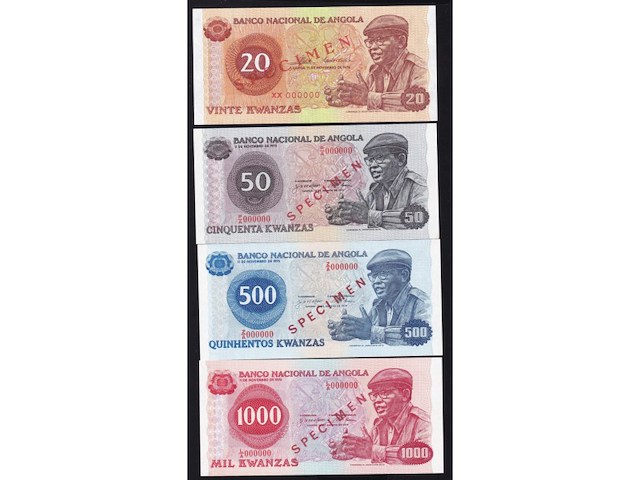 ANGOLA --- 20, 50, 500 AND 1000 KWANZAS  1976 - 1979 --