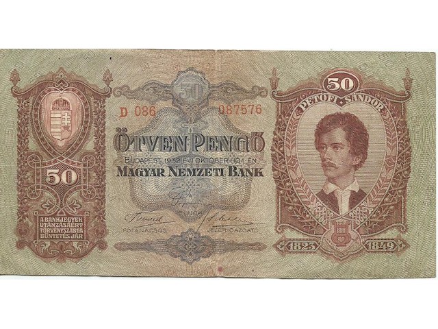 Madjarska 50 pengo 1932.