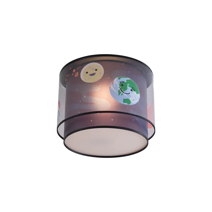 Dečija plafonska lampa crna sa svemirskim brodom i zvezdama - Harrie u svemiru