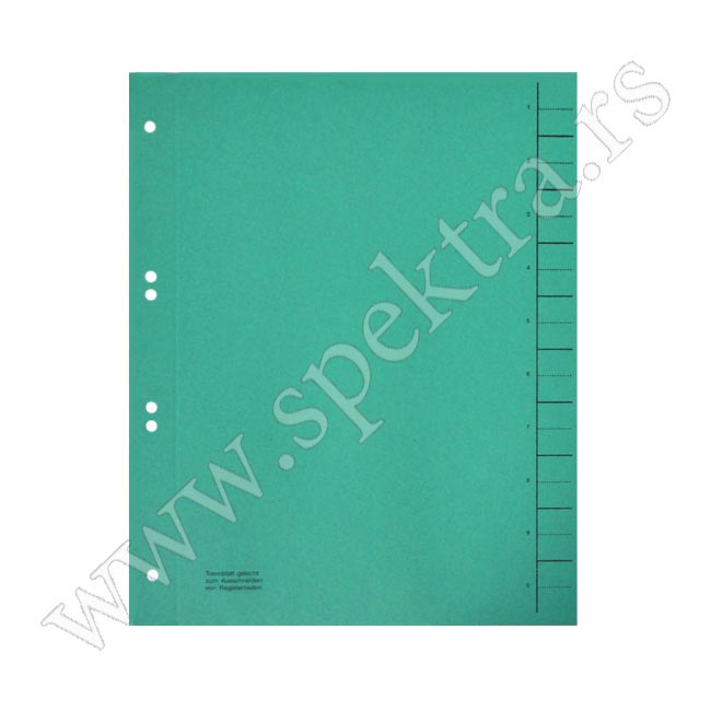 Pregradni karton A4 zeleni 250g
