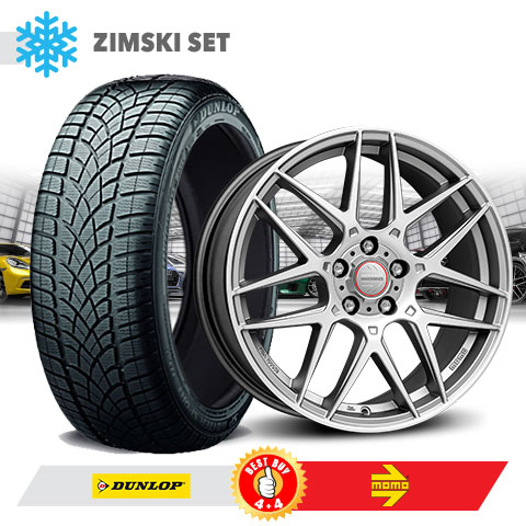 225/45 R17 SET Z DUNLOP + MOMO COM TS POL 5/112