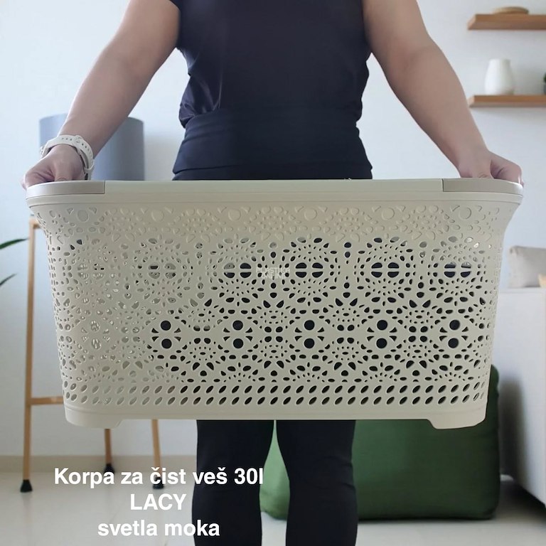 Korpa za čist veš 30l LACY svetla moka