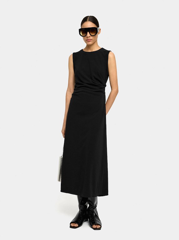 MIDI DRESS WITH DRAPED