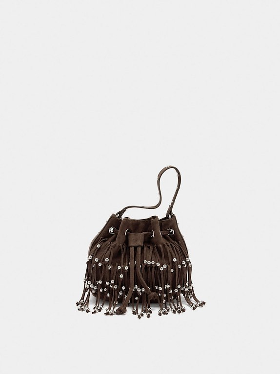 PARTY BAG WITH FRINGES AND BEADS