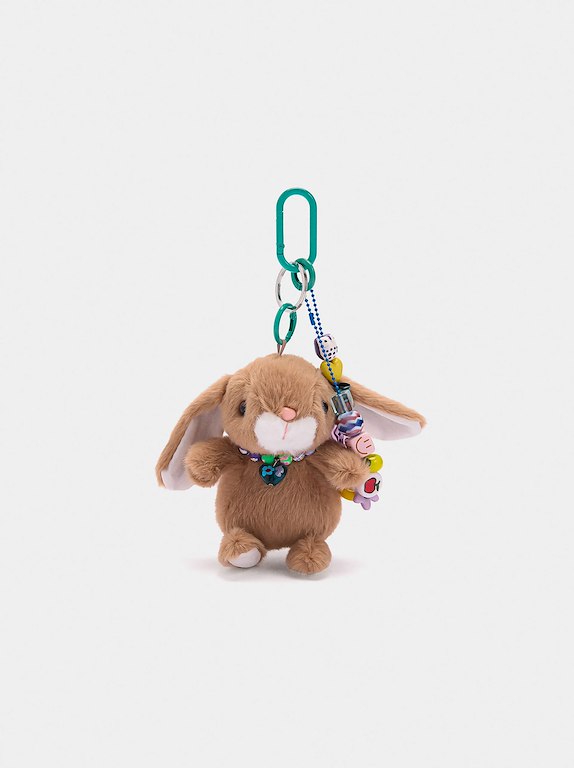 KEYCHAIN CHARM WITH RABBIT AND MULTICOLOR BEADS