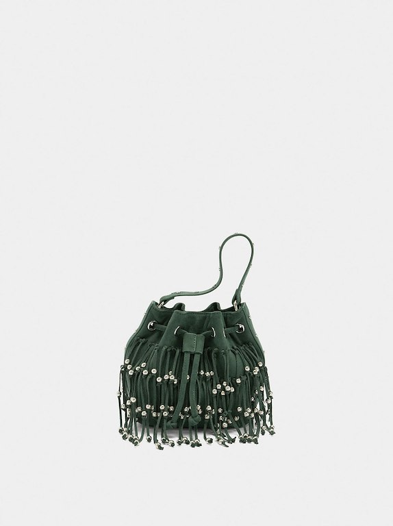 PARTY BAG WITH FRINGES AND BEADS