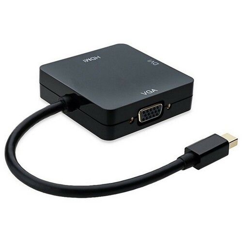 E-GREEN Adapter Mini DisplayPort (M) - HDMI+VGA+DVI-I Dual Link (F) crni