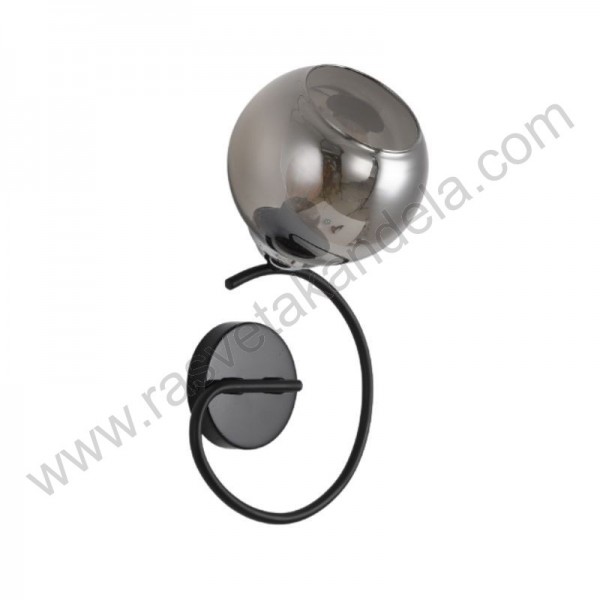 Zidna lampa 1xE27 PIER-1 smoke staklo