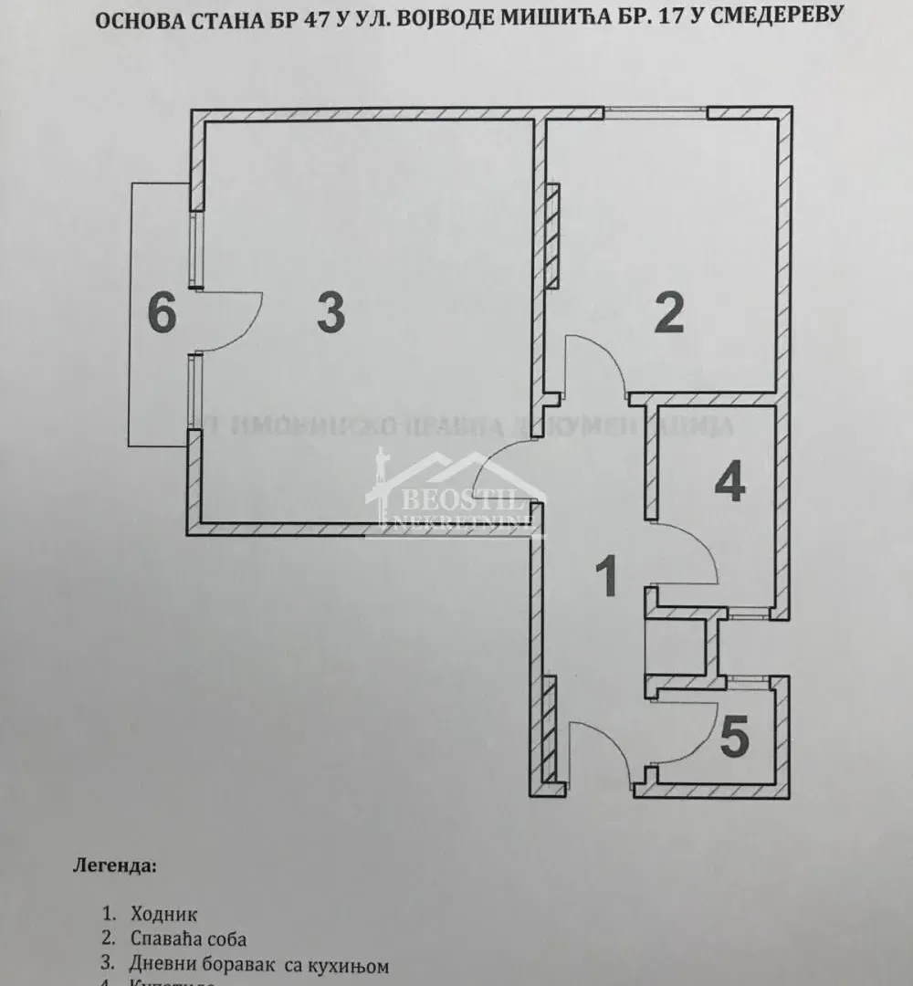 Prodaja, dvosoban stan, 37m², Centar, Smederevo