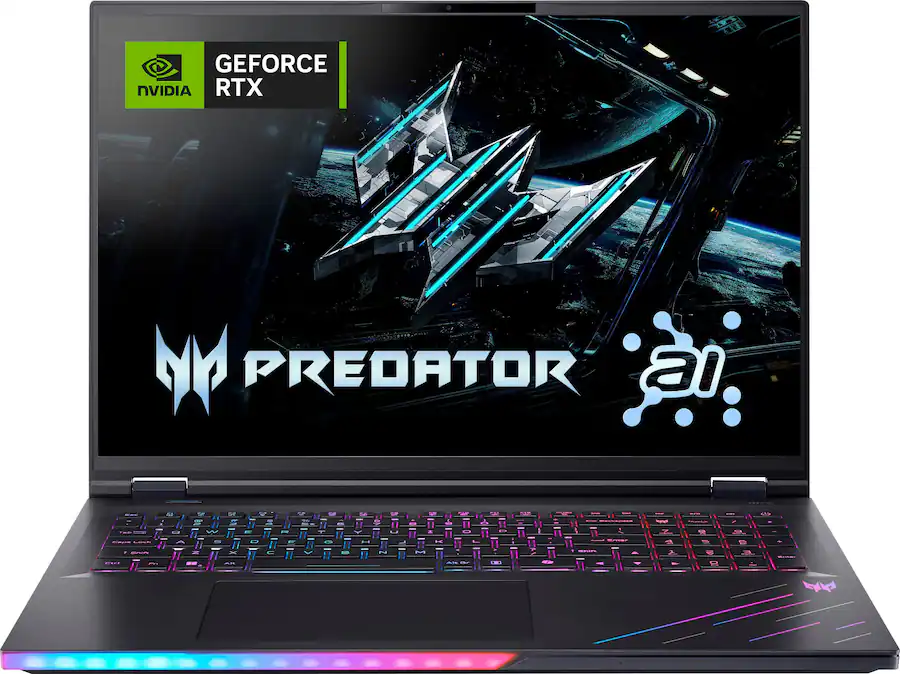 Acer - Predator Helios 18 AI- 18" 240Hz Gaming Laptop - 3840 x 2400- Intel Core Ultra 9 - NVIDIA GeForce RTX 5090 – 64GB – 2TB - Abyssal Black