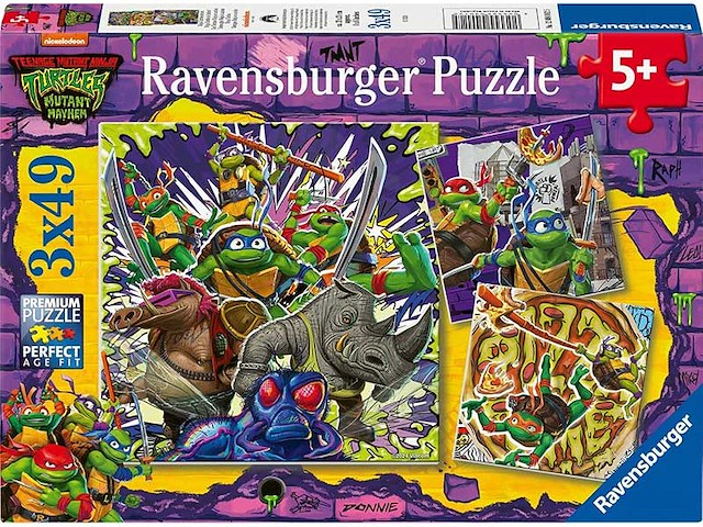 Slagalice puzzle za decu 3x49 delova Nindža Kornjače Ravensburger 12004012