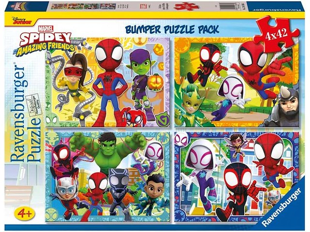 Puzzle slagalica za decu 4x42 dela Spidey and Friends Ravensburger 12001066