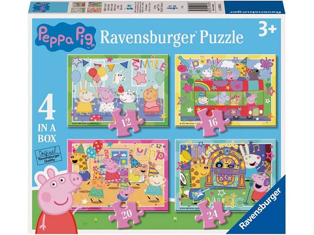 Puzzle slagalica za decu 4u1 Peppa Pig Party Ravensburger 12004016