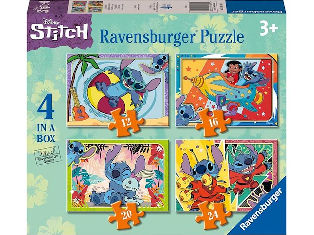 Puzzle slagalica za decu 4u1 Disney Stitch Ravensburger 12001069