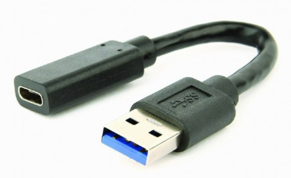 Gembird A-USB3-AMCF-01 USB 3.1 AM to Type-C female adapter cable, 10 cm, black