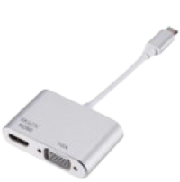 Stars Solutions Adapter USB-C na HDMIVGA sivi