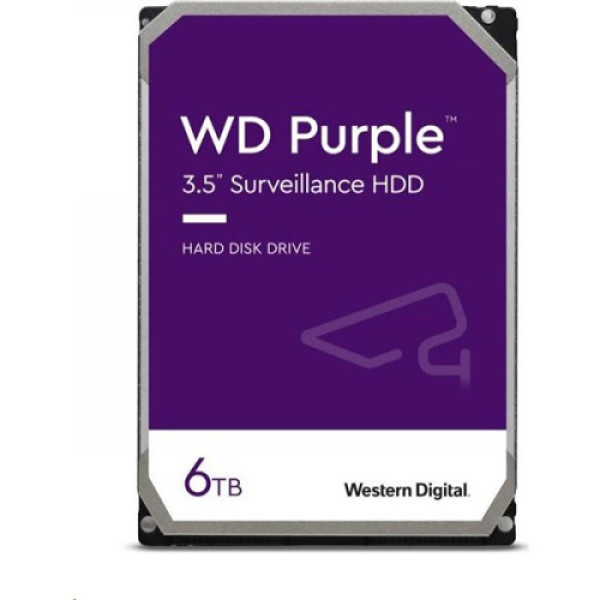 WD HDD 6TB CMR SATA3 WD64PURZ 256MB Purple