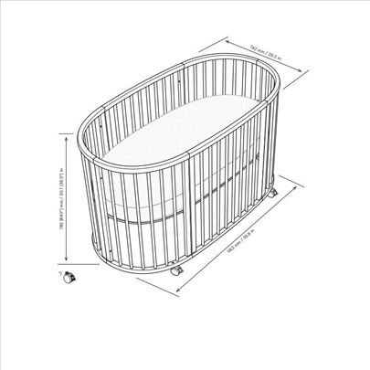 Stokke krevetac sa točkićima 141x74x78 cm DK