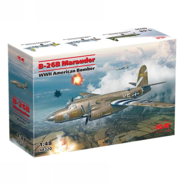 Model Kit Aircraft - B-26B Marauder WWII American Bomber (100% New Molds) 1:48