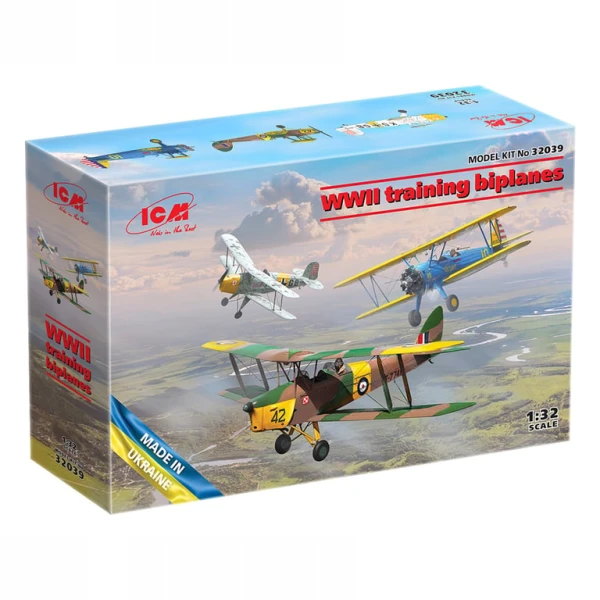 Model Kit Aircraft - WWII Training Biplanes (Bücker Bü 131D, DH.82A Tiger Moth, Stearman PT-17) 1:32