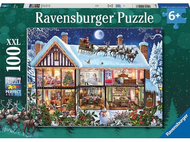 Puzzle slagalica 100XXL delova Božić kod kuće Ravensburger 12996