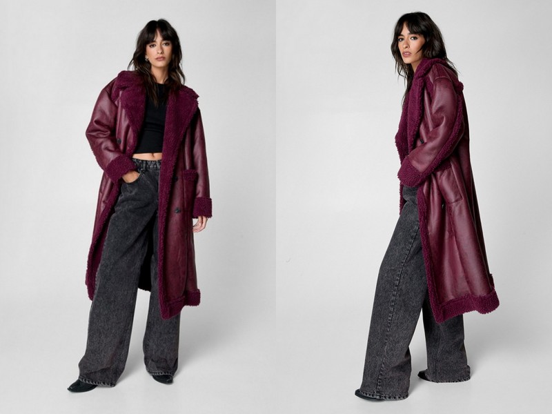 ***Nasty Gal oversized monton***novo***