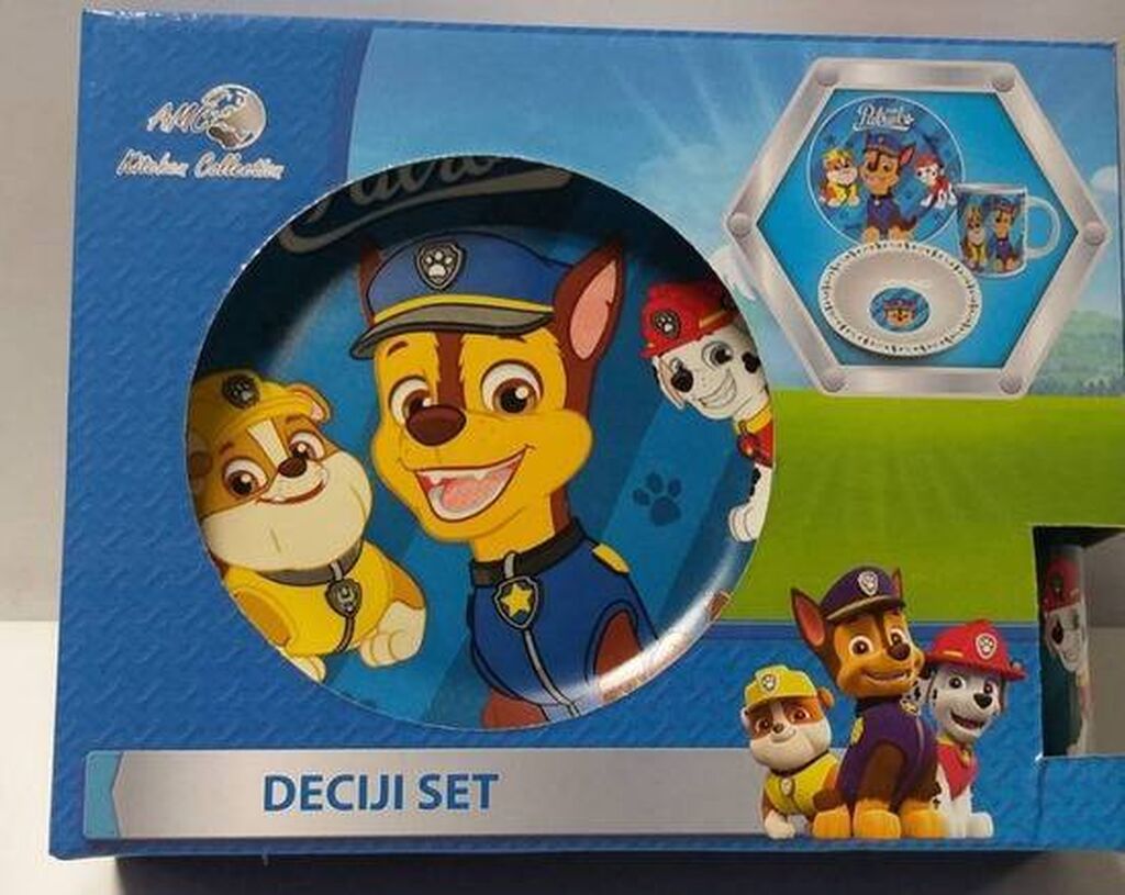 Patrolne Sape Trodelni Set NOVO Paw Patrol Set Cinija, Tanjir i Solja