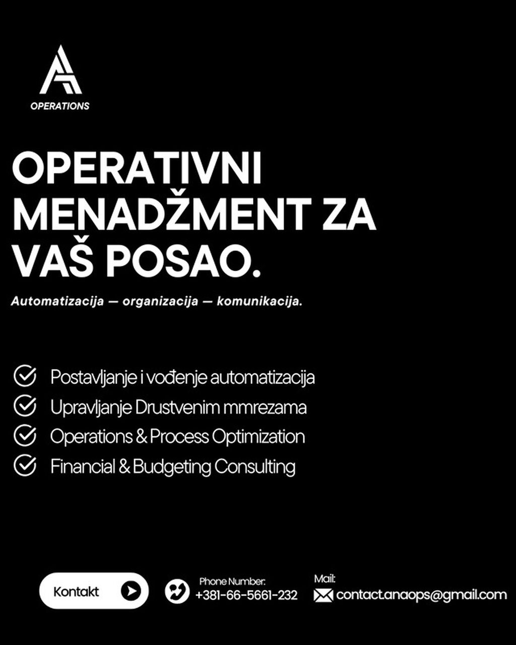 Operativni menadžment za vaš posao – automatski, organizovano, jasno