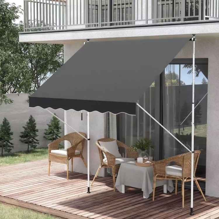 Tenda za terasu i balkon sa podešavanjem visine 2X1.2M Grey Multigarden