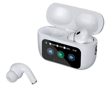 REMAX W30 White Noise-Cancelling True Wireless Earbuds with Touchscreen