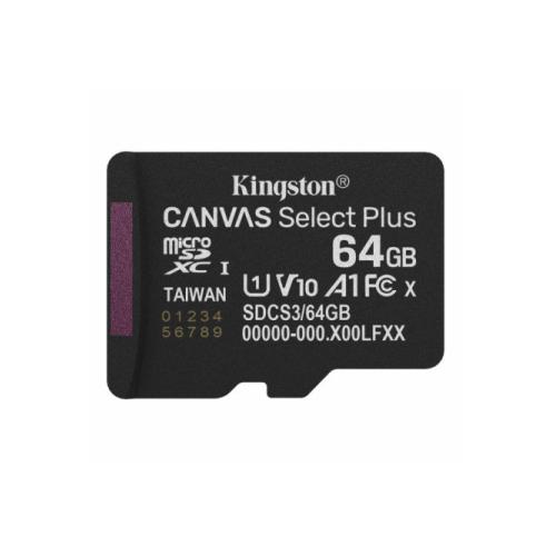 Kingston Canvas Select Plus microSD 64GB + adapter – SDCS3-64GB