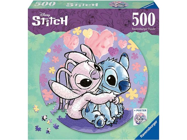 Puzzle 500 delova kružna Disney Stitch Ravensburger 17581