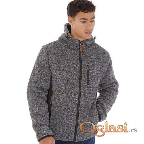 Onfire Mens Fleece Lined Zip Through Hoodie