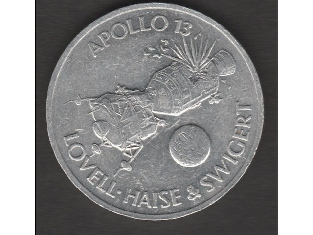 Shell token -Lovell, Haise and Swigert, Apollo 13, 1970