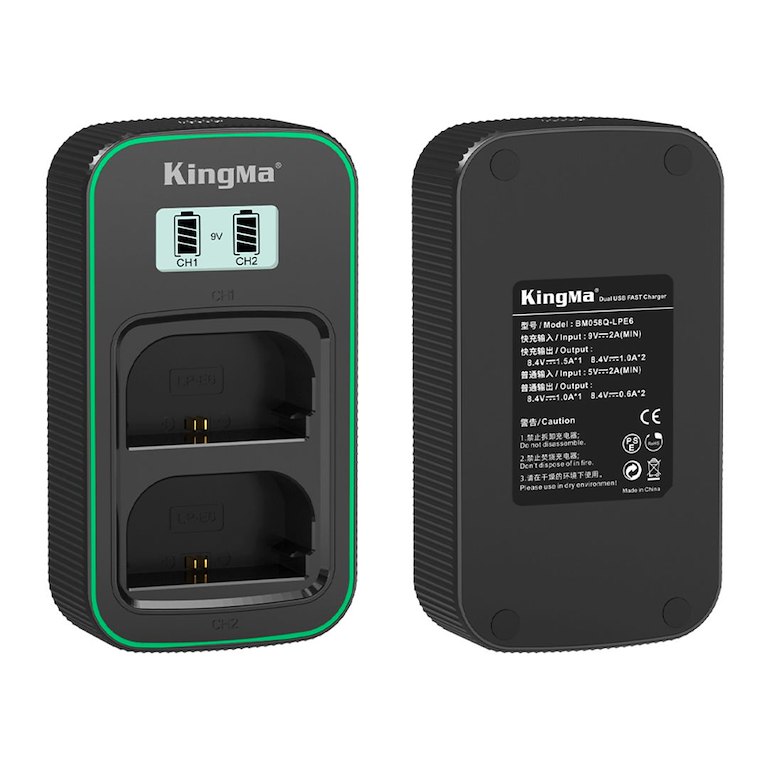 Kingma Canon LP-E6/LP-E6N/LP-E6NH LCD Dual USB punjač