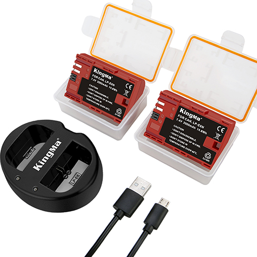 Kingma 2-Pack 2000mAh LP-E6NH dve baterije + Dual USB punjač