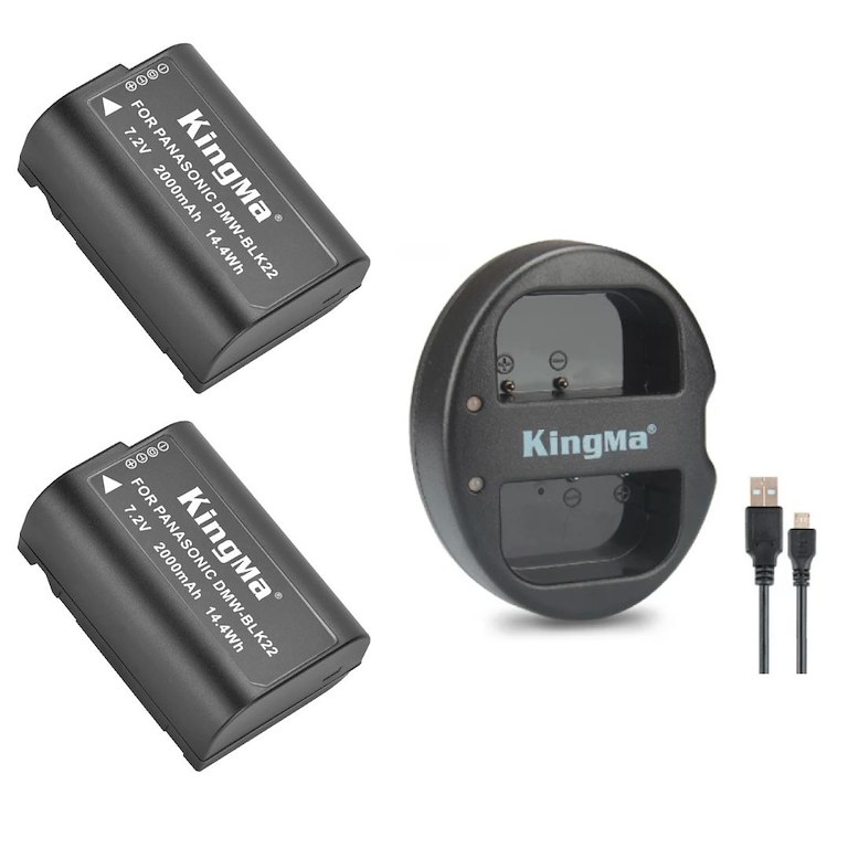 Kingma 2-Pack 2000mAh DMW-BLK22 dve baterije + Dual USB punjač